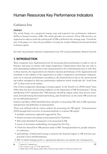 KPI for Human Resource Management | PPT