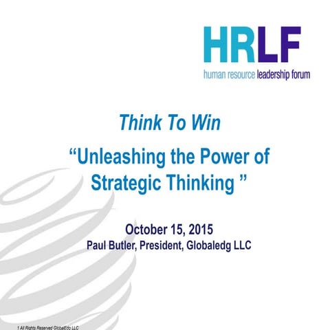 Think to Win: Unleashing the Power of Strategic Thinkking | PPT