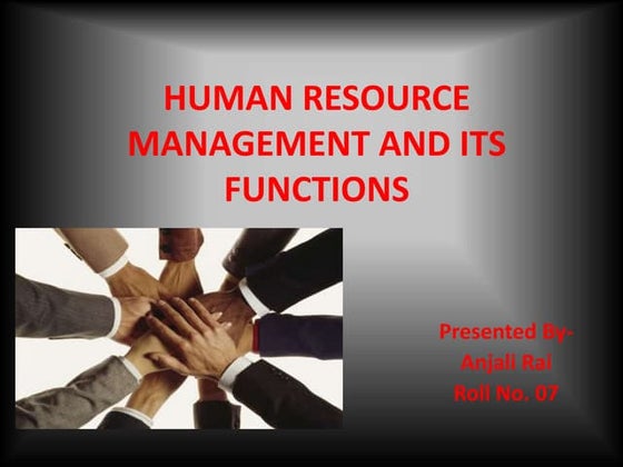 HUMAN RESOURCE MANAGEMENT | PPT