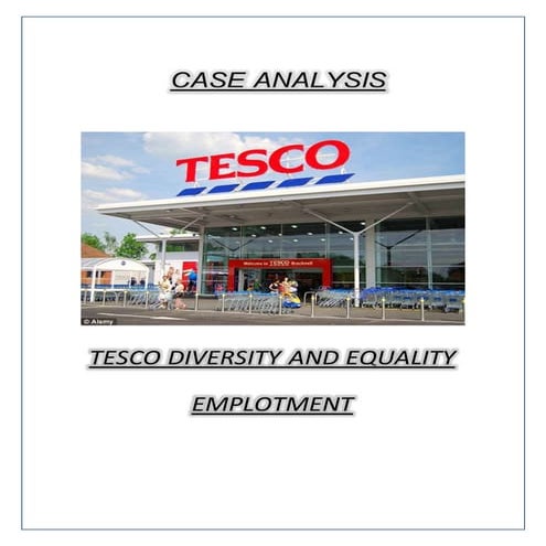 Tesco diversity and equal empoyement case study | DOCX
