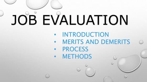 Job Evaluation | PPT