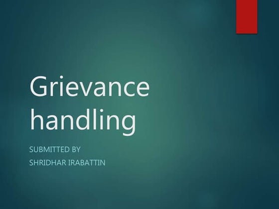 Essential Prerequisites of a Grievance Procedure | PPT