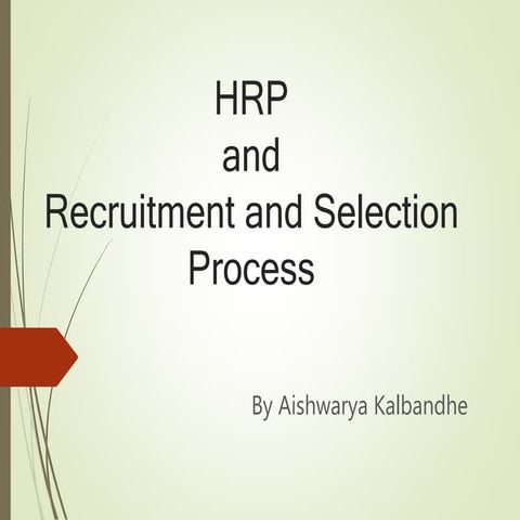 HRP and recruitment and selection process | PPTX | Human Resources ...