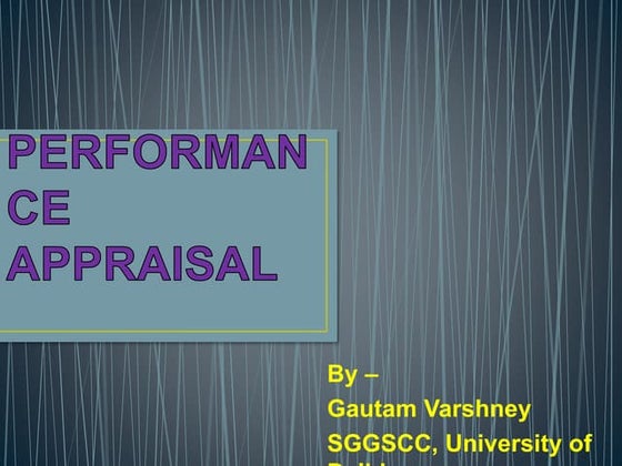 Performance Based Appraisal System in Pharmaceutical Industry | PPTX