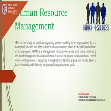 Human Resource Management Full Notes | PPTX
