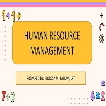 HUMAN RESOURCE MANAGEMENT -FINALS TOPICS | PPT