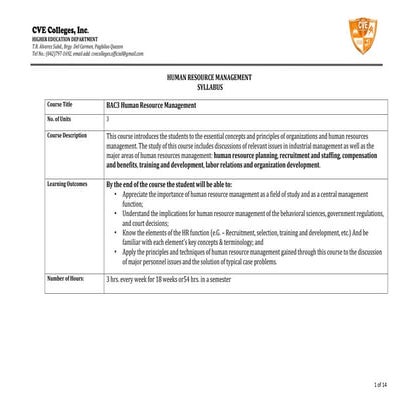 HRM-COURSE-SYLLABUS.pdfLesson-1-Definition-and-Scope-of-Human-Resource ...