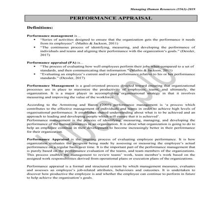 PERFORMANCE ‎APPRAISAL | PDF