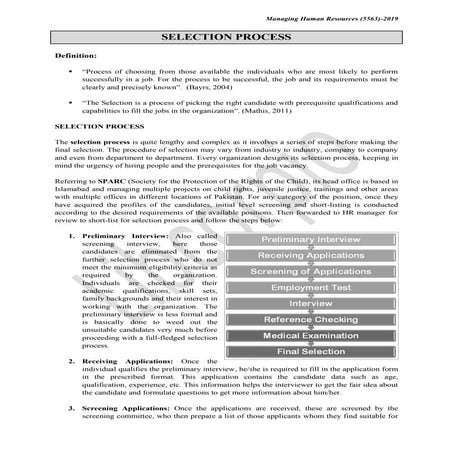 SELECTION PROCESS, ‎PLACEMENT, RETENTION | PDF