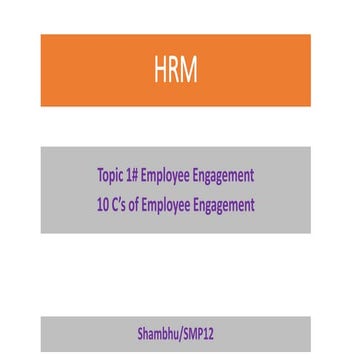 HRM - 10 C's framework for Employee Engagement | PPTX