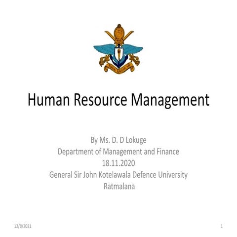 Introduction to Human Resource Management Evolution, Objective, Nature, Philosophy - Principles ...