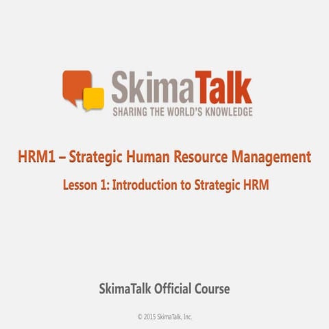 Strategic HRM - Lesson 3 (t) | PPT