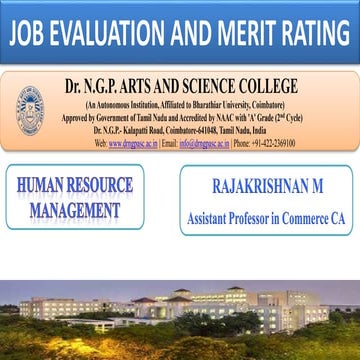 Job evaluation and merit rating | PPT