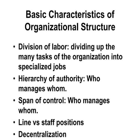 Principles of management- organizational structure | PPT