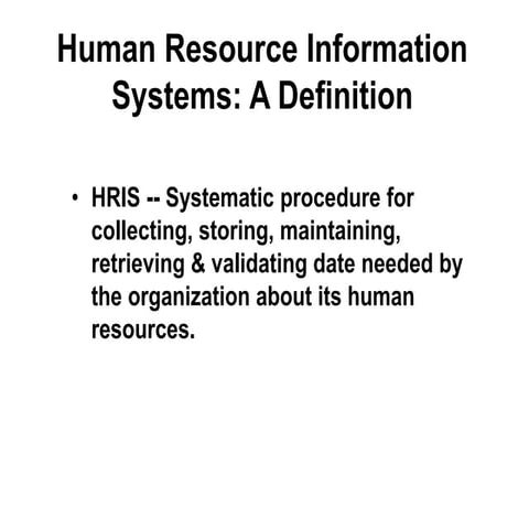 Human Resources Information System | PPT