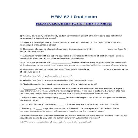 Hrm 531 final exam | DOCX