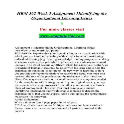 HRM 562 Enhance teaching - snaptutorial.com