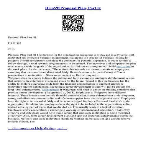 Hrm595Proposal Plan, Part Iv | PDF