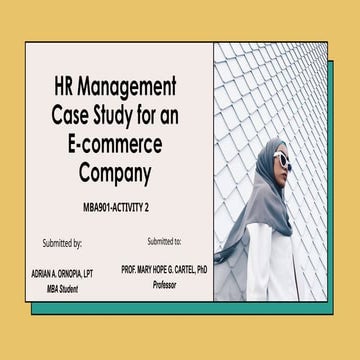 HR Management Case Study for an E-commerce Company.pptx | Resume ...