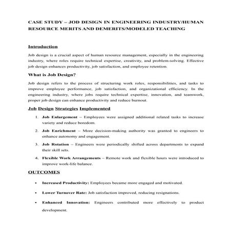 HRM CASE STUDY DOCUMENT QUESTION AND ANSWERS | PDF