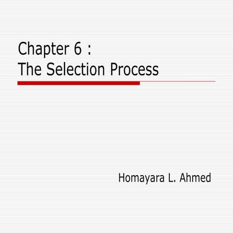 Unit 6, Selection Process, Human Resource Management | PPT