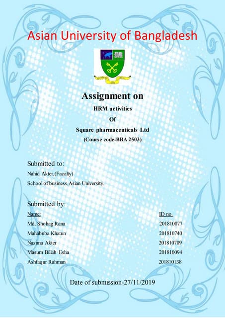 A Case Study On SQUARE GROUP Bangladesh.pdf | Pharmaceutical Industry ...