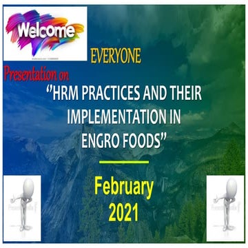 HRM PARCTICES AND THEIR IMPLEMENTATION IN ENGRO FOODS | PPTX