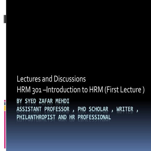 Hrm first lecture | PPT