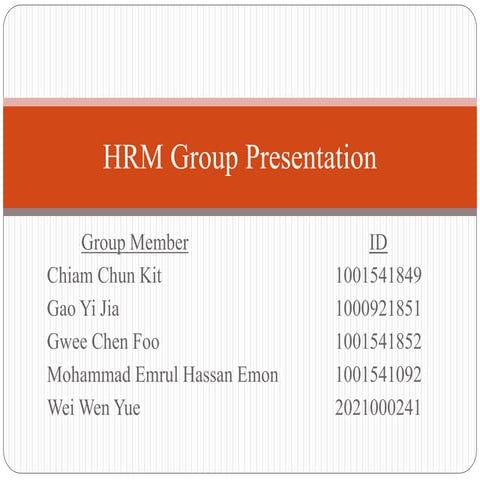 Hrm group presentation report | PPT