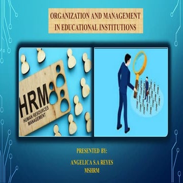 Human resources in education ppt presentation | PPTX