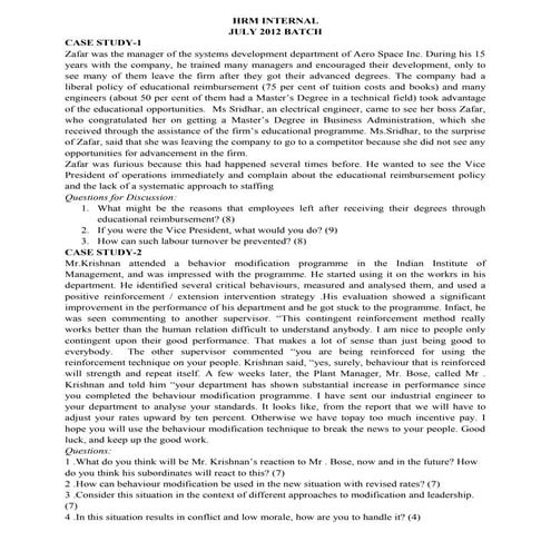 Hrm case study... | DOC