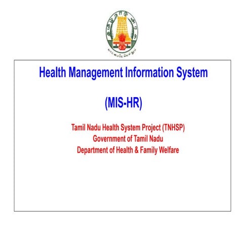 HRMIS Initiative Status Tamil Nadu(2).ppt