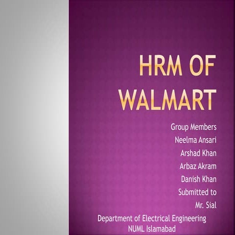 Hrm of walmart | PPTX