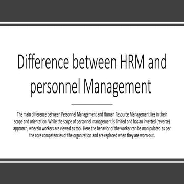 Hrm & personnel management | PPTX