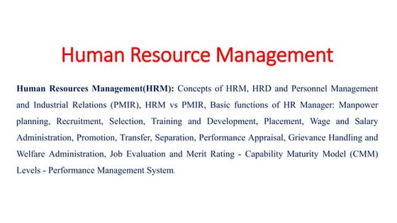 Human Resources Management Part 01 . pdf | PDF