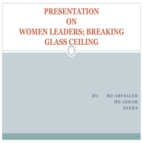 Glass Ceiling | PPT