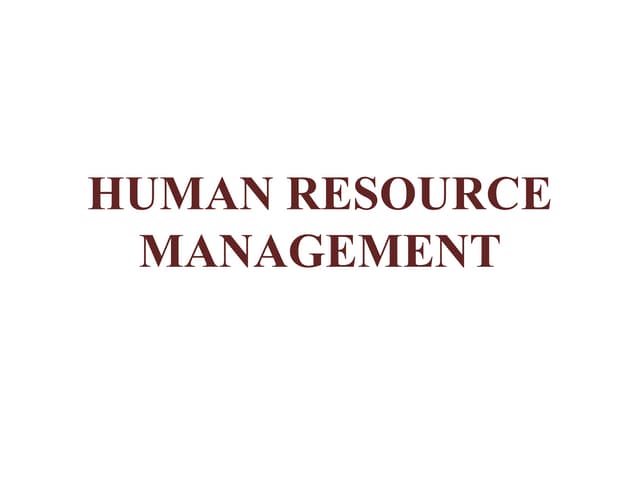 Human Resource Management and Human Resource Development | PPTX