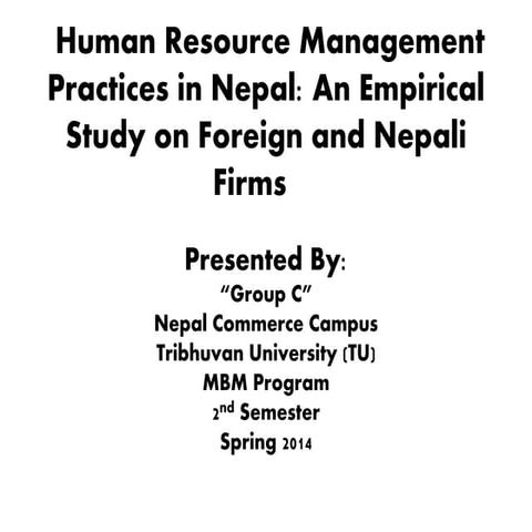 Hrm practices in nepal presentation | PPTX