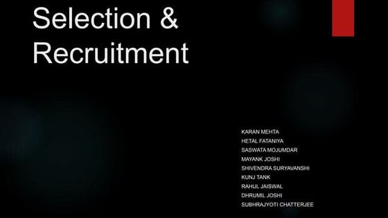 Tcs recruitment and selection | PPTX