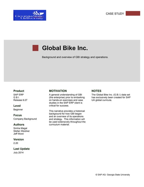 Global Bike Inc. | PDF | Business | Business and Finance