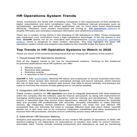 HR Operations System Trends : Userhr UAE | PDF