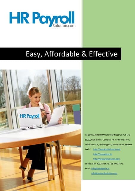 Hr & payroll presentation | PPT | Business | Business and Finance
