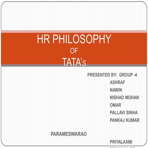 Hr philosophy of tatas by param | PPTX