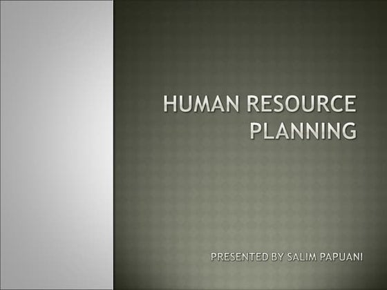 Human Resource planning | PPT