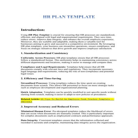 Crafting HR Plan Template: 5 Expert Tips | PDF
