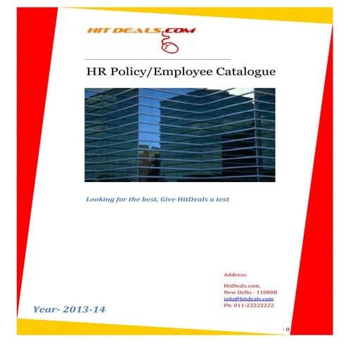 Hr Policy / Employee Catalogue - A template for your company | DOCX
