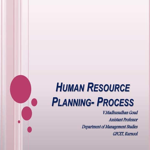 Human Resource Planning PPT | PPTX | Human Resources | Business
