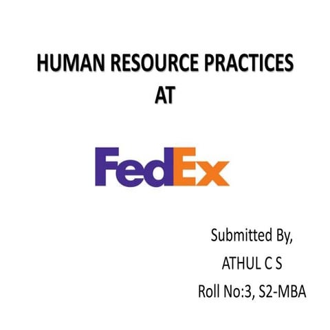 Hr practices at fedex | PPTX