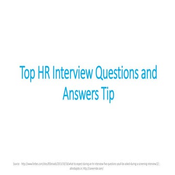 Top HR Interview Questions and Answers tips | PPTX