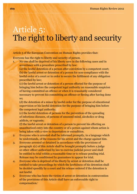 Article 5 Federal Constitution Malaysia - Liberty of a peson | PDF